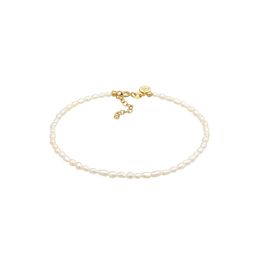 Elli Premium Fu&szlig;kette Damen Gr&ouml;&szlig;e 22 gold / perlwei&szlig;