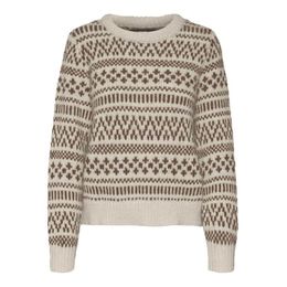 V&eacute;ro Moda Vero Moda Pullover 'KAIRA' Damen Gr&ouml;&szlig;e L beige / braun