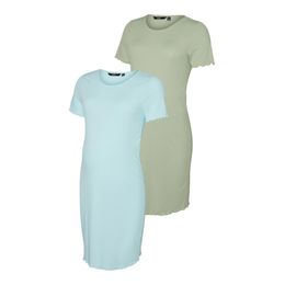 Vero Moda Maternity Umstand Kleid Damen Gr&ouml;&szlig;e 38 hellblau / gr&uuml;n Winterkleid