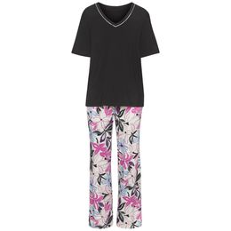 Lascana Pyjama Damen Gr&ouml;&szlig;e XS rosa / pitaya / schwarz / wei&szlig; Winterkleid