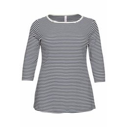 sheego Shirt Damen Gr&ouml;&szlig;e XXXL marine / wei&szlig;
