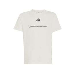 adidas Sportswear Funktionsshirt 'adidas Slogan Single Jersey' Jungen Gr&ouml;&szlig;e 128 schwarz / wei&szlig;