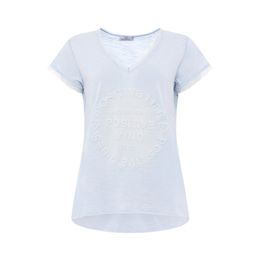 Zwillingsherz T-Shirt 'Positive Mind' Damen Gr&ouml;&szlig;e S/M pastellblau