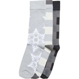 Urban Classics Socken 'Christmas Snowflakes' Damen Gr&ouml;&szlig;e 47/50 anthrazit / hellgrau / graumeliert / wei&szlig;