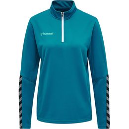 Hummel Sportsweatshirt 'Authentic' Damen Gr&ouml;&szlig;e S cyanblau / grau / schwarz