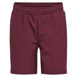 Hummel Sportshorts 'Move Grid' Jungen Gr&ouml;&szlig;e 140 hellgrau / weinrot