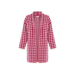 Caneva Strickjacke Damen Gr&ouml;&szlig;e M/L rot / wollwei&szlig;