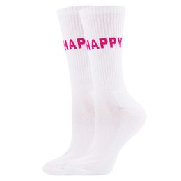 Ewers Socken 'Be Happy' Damen Gr&ouml;&szlig;e 39/41 hellpink / wei&szlig;