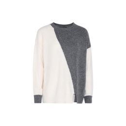 FENIA Pullover Damen Gr&ouml;&szlig;e M/L grau / wei&szlig;