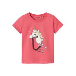 name it T-Shirt 'NMFKITTY' M&auml;dchen Gr&ouml;&szlig;e 104 hellblau / gold / pink
