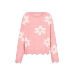 Swirly Pullover Damen Gr&ouml;&szlig;e M pink / wei&szlig;