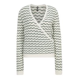 Pieces Tall Pullover 'JOYCE' Damen Gr&ouml;&szlig;e L dunkelgr&uuml;n / offwhite