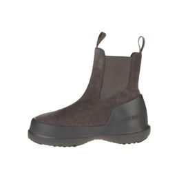 Moon Boot Lederboots "Luna Chelsea Suede" in Grau - 68% | Gr&ouml;&szlig;e 40 | Damen-stiefel