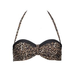 Lascana Bikini-Oberteil in Schwarz/ Beige - 51% | Gr&ouml;&szlig;e 42E-Cup | Damen-bademode
