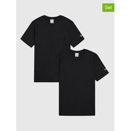 Champion 2er-Set: Shirts in Schwarz - 42% | Gr&ouml;&szlig;e M | Herren-plussize