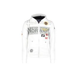 Geographical Norway Sweatjacke "Garadock" in Wei&szlig; - 68% | Gr&ouml;&szlig;e 176 | Kinder-sweatshirts-jacken