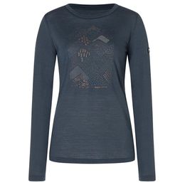 super.natural Funktionslongsleeve "Hilly" in Dunkelblau - 47% | Gr&ouml;&szlig;e M | Damen-outdoor-tops-shirts