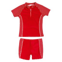 Playshoes 2tlg. Badeoutfit "Punkte" in Rot/ Wei&szlig; - 40% | Gr&ouml;&szlig;e 98/104 | Baby-bademode