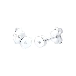 Elli DIAMONDS Earrings 'Stein Rund' female Silver size One Size