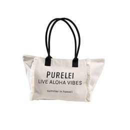 PURELEI Strandtasche 'Live Aloha Vibes' Damen Gr&ouml;&szlig;e One Size ecru / schwarz