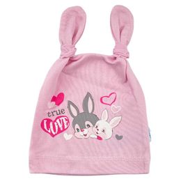 Aliap M&uuml;tze 'Hase' Gr&ouml;&szlig;e 44 grau / rosa / dunkelpink / wei&szlig;
