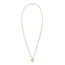 Elli Premium Kette 'Herz' Damen Gr&ouml;&szlig;e 45 gold / wei&szlig;