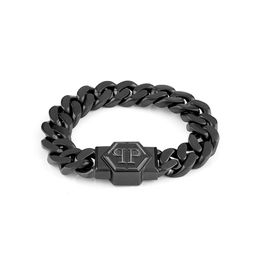 Philipp Plein Jewellery Bracelet 'Hexagon' male Grey size S