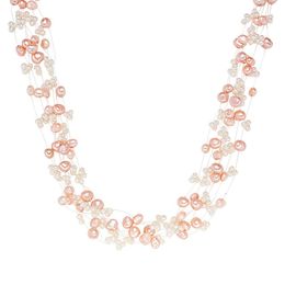 Valero Pearls Kette Damen Gr&ouml;&szlig;e One Size rosa / silber / perlwei&szlig;