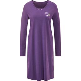 w&auml;schepur Damen Sleepshirts mit Blumen-Motiven ros&eacute;-lila-bedruckt + lila Gr&ouml;&szlig;e 36/38