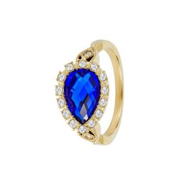 Victoria Hyde Ring ' Water drop ' Damen Gr&ouml;&szlig;e 54 blau / gold