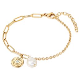 Valero Pearls Armband Damen Gr&ouml;&szlig;e One Size goldgelb / perlwei&szlig;