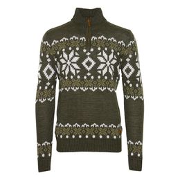!Solid Pullover 'Norwin' Herren Gr&ouml;&szlig;e M braun / oliv / wei&szlig;