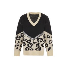 IMANE Pullover Damen Gr&ouml;&szlig;e M beige / schwarz