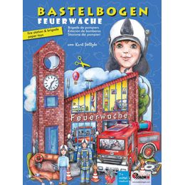Atelier Feuerwache Bastelbogen mit Feuerwehr | 3d bespielbare Feuerwache zum... | Gr.: onesize
