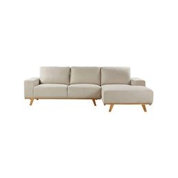 Beliani Ecksofa NORA in Beige/Braun - (W) 279 x (H) 77 x (L) 150 cm | Gr.: onesize