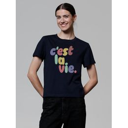 wat? Apparel T-Shirt c'est la vie in Dunkelblau | Gr.: 42