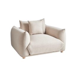 Beliani Sessel LUVOS in Beige/Braun - (W) 120 x (H) 74 x (L) 108 cm | Gr.: onesize