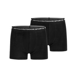 Normani Outdoor Sports 2er Pack Herren Merino Boxershorts in Schwarz | Gr.: L
