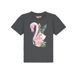 Watabout.kids Shirt 'Flamingo Mit Blumen' girl Grey size 98/104