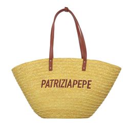Patrizia Pepe Shopper 'Summer Straw' Damen Gr&ouml;&szlig;e One Size braun / gelb