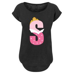 F4NT4STIC T-Shirt 'Disney Alphabet S Is For Sleeping Beauty' Damen Gr&ouml;&szlig;e XS pink / schwarz / wei&szlig;