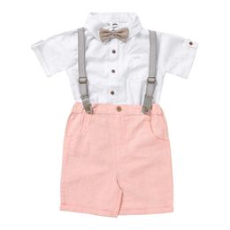 Little Gent Set 'Classic' Jungen Gr&ouml;&szlig;e 104/110 hellbraun / grau / rosa / wei&szlig;