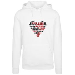 F4NT4STIC Sweatshirt 'I Love You 01001001 Binary Code Herz Valentinstag' male White size XL
