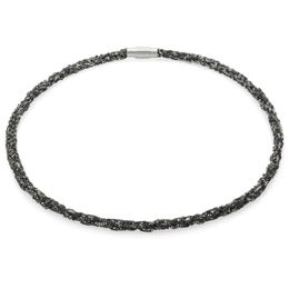 Maria Rzewuska Designerschmuck Collier gestrickt, Silber oxidiert