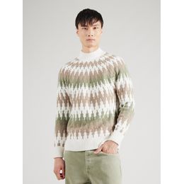 Drykorn Pullover 'PIREO' Herren Gr&ouml;&szlig;e S taupe / oliv / wei&szlig;