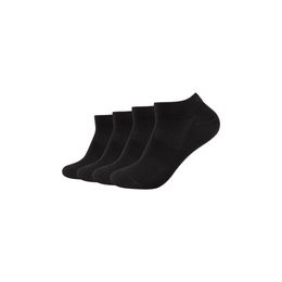 Sneakersocken s.Oliver "Sneakersocken 4er Pack", Damen, Gr. 39-42, schwarz (schwarz schwarz), 81% Viskose, 17% Polyamid, 2% Elasthan, uni, Socken Sneakersocken