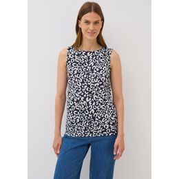 Tr&auml;gertop Cecil, Damen, Gr. L42, blau (urban dunkelblau), Web, 50% Baumwolle, 50% Modal, bedruckt, normal normal, U-Boot-Ausschnitt, abgesteppt, Tops Tr&auml;gertop, im soften Baumwoll-Mix
