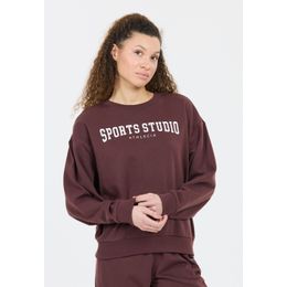 ENDURANCE ATHLECIA Sweatshirt ATHLECIA "Giannis", Damen, Gr. 36, rot (bordeaux), 65% Polyester, 35% Baumwolle, unifarben, normal, Rundhals, Sweatshirts Sweatshirt, mit atmungsaktivem Design