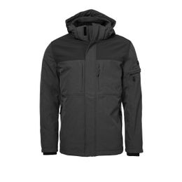 Outdoorjacke HERO by John Medoox "JAN mit Kapuze Outdoorjacke", Herren, Gr. L, schwarz (anthra melange), angeraute Sweatware, 65% Polyester, 35% Baumwolle, comfort fit, Jacken Outdoorjacke, Outdoorjacke Kapuze Baumwollgemisch f&uuml;r Herren