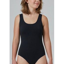 Body Skiny "Body Collection", Damen, Gr. 42, N-Gr, schwarz, Obermaterial: 95% Baumwolle, 5% Elasthan, unifarben, Basic, figurbetont, tiefer Rundhals, Bodys Body, bequem, weich, schlicht, ohne &Auml;rmel, Baumwollmix
